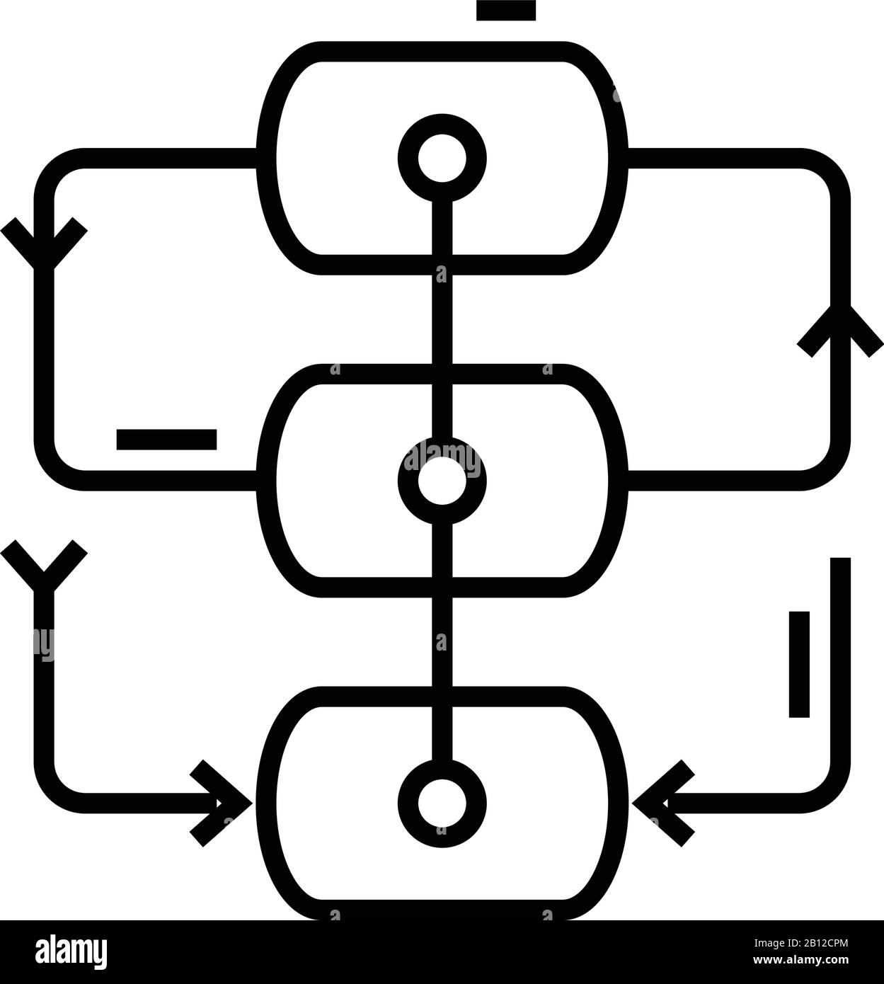 Communication links line icon, concept sign, outline vector ...