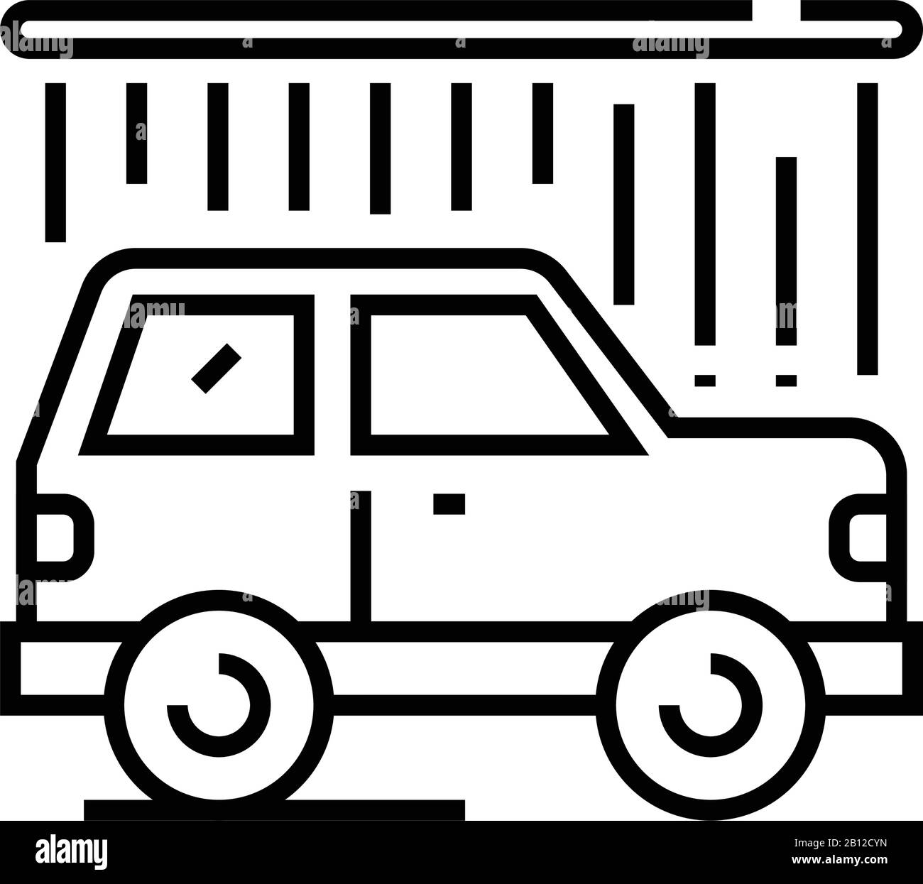 Car washing line icon, concept sign, outline vector illustration ...