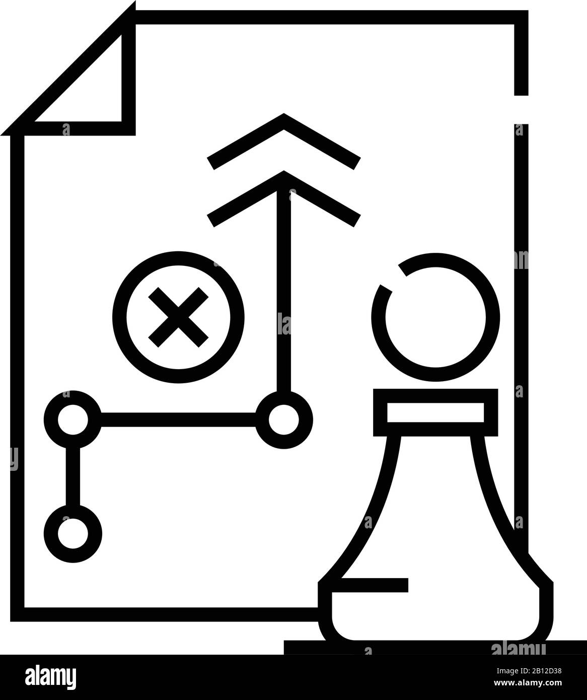 Chess decision line icon, concept sign, outline vector illustration ...