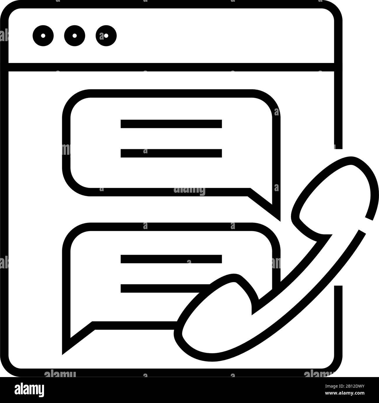 Chating line icon, concept sign, outline vector illustration, linear ...