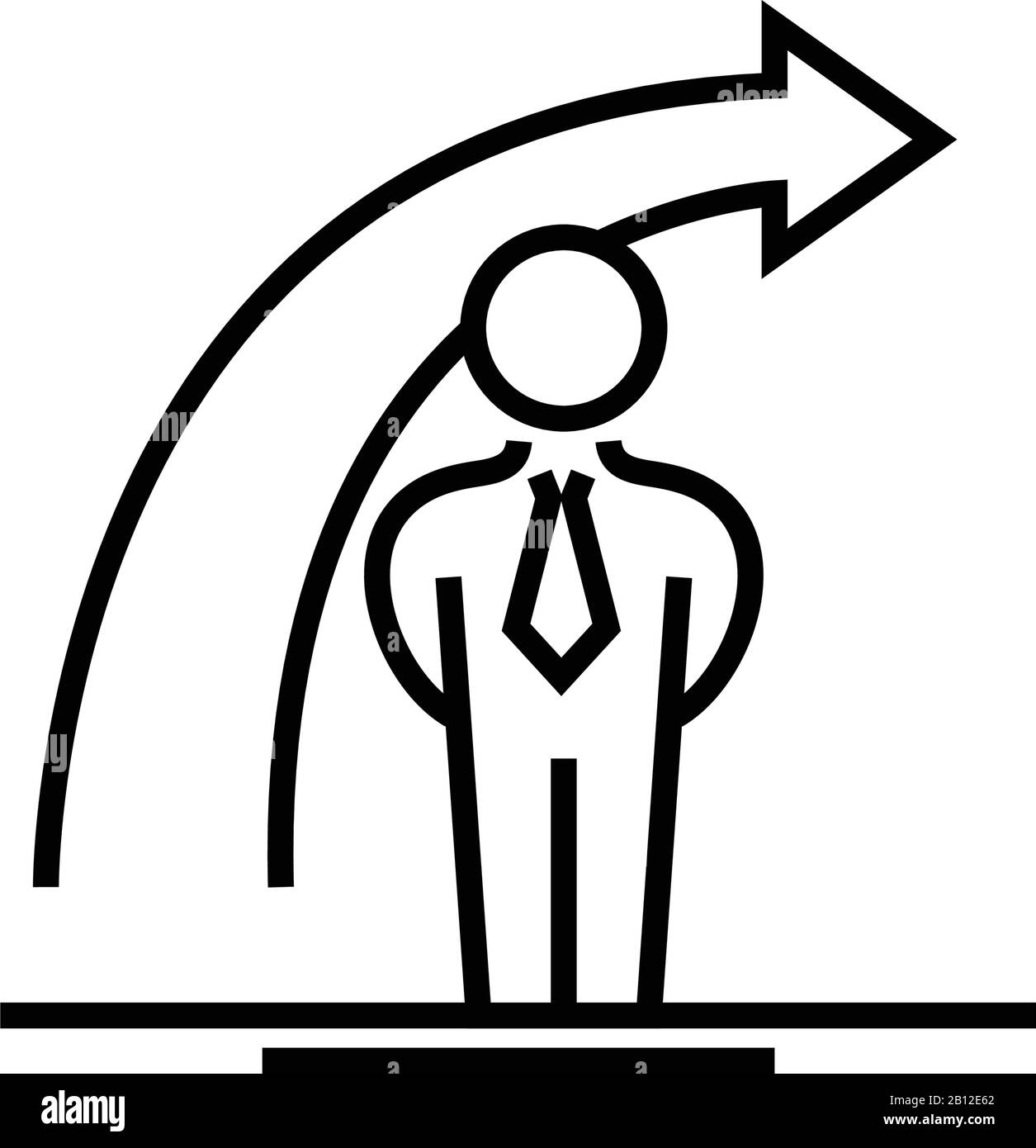 Career direction line icon, concept sign, outline vector illustration ...