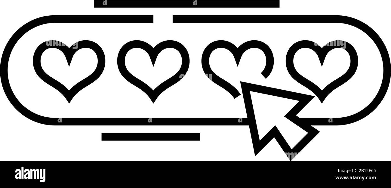 Choosing icons line icon, concept sign, outline vector illustration ...