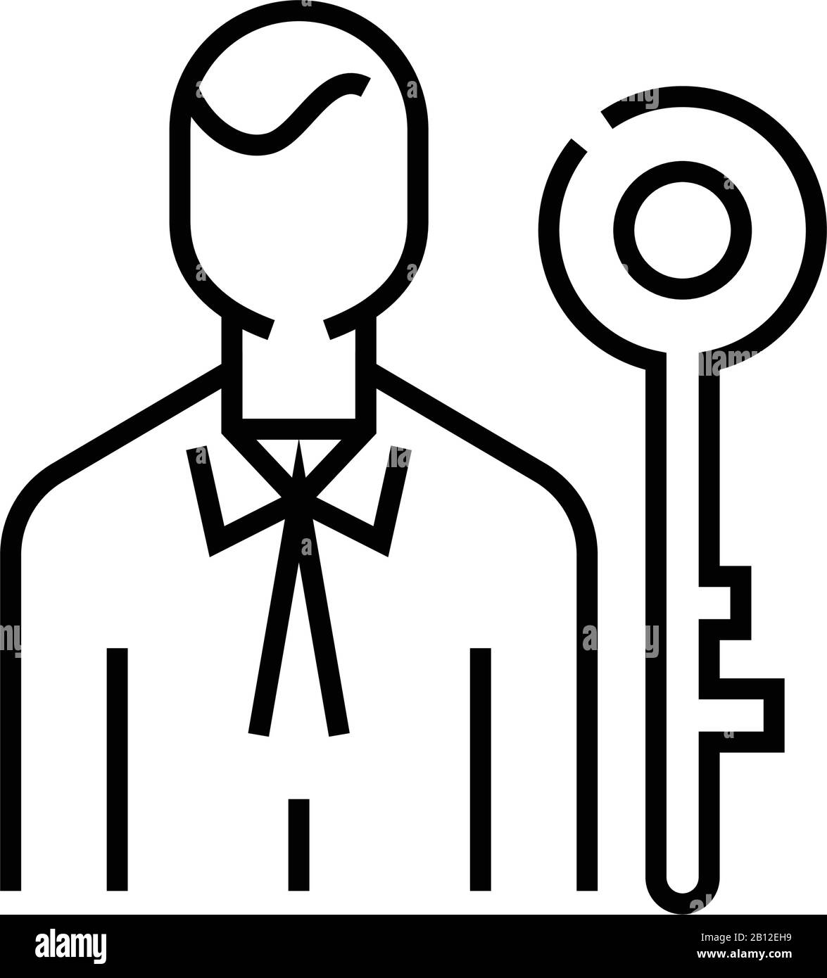 Business solution line icon, concept sign, outline vector illustration ...