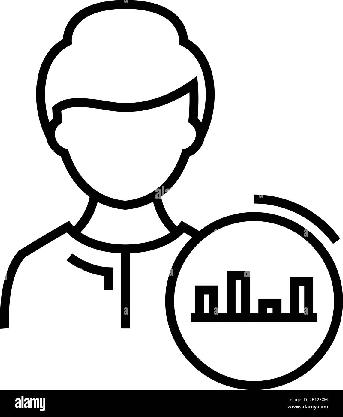 Chart creator line icon, concept sign, outline vector illustration ...