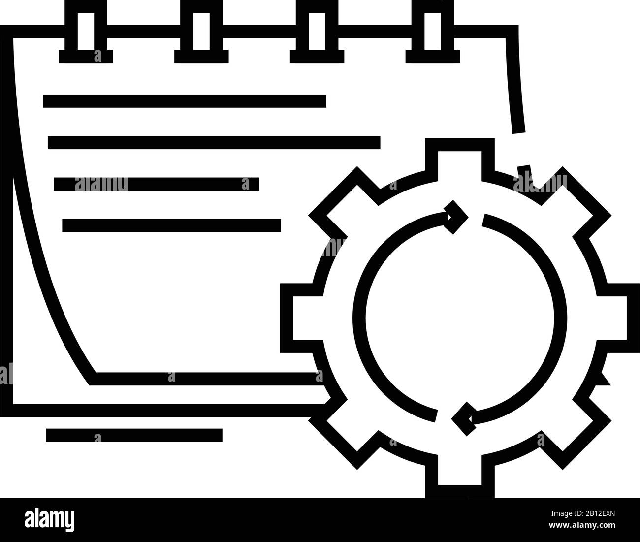 Changing plans line icon, concept sign, outline vector illustration ...