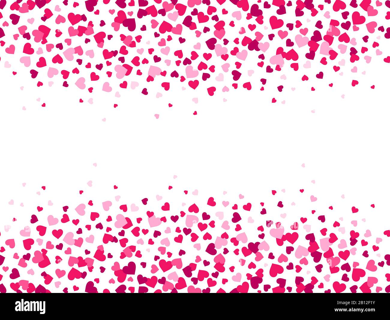 Valentines hearts confetti. Heart splash, valentine day frame border ...