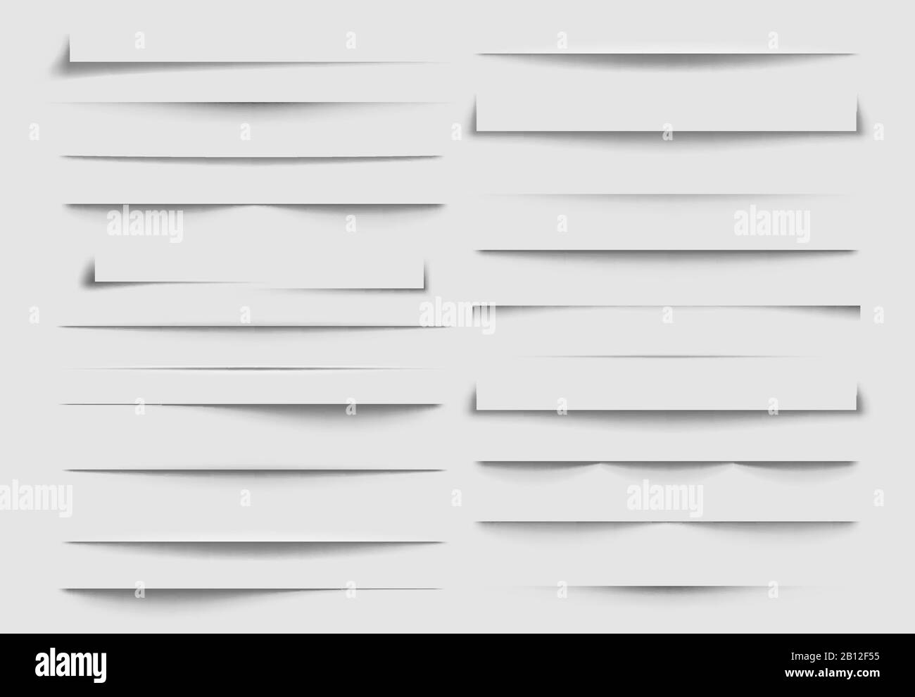 Isolated shadow dividers. Shadows discarded by paper sheet. vector ...
