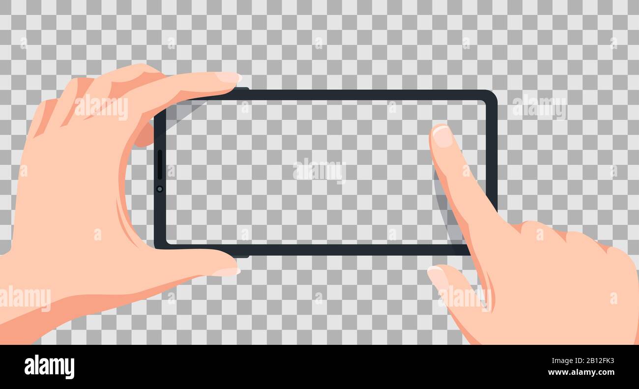 Smartphone screen. Smartphone in hands vector illustration Stock Vector ...