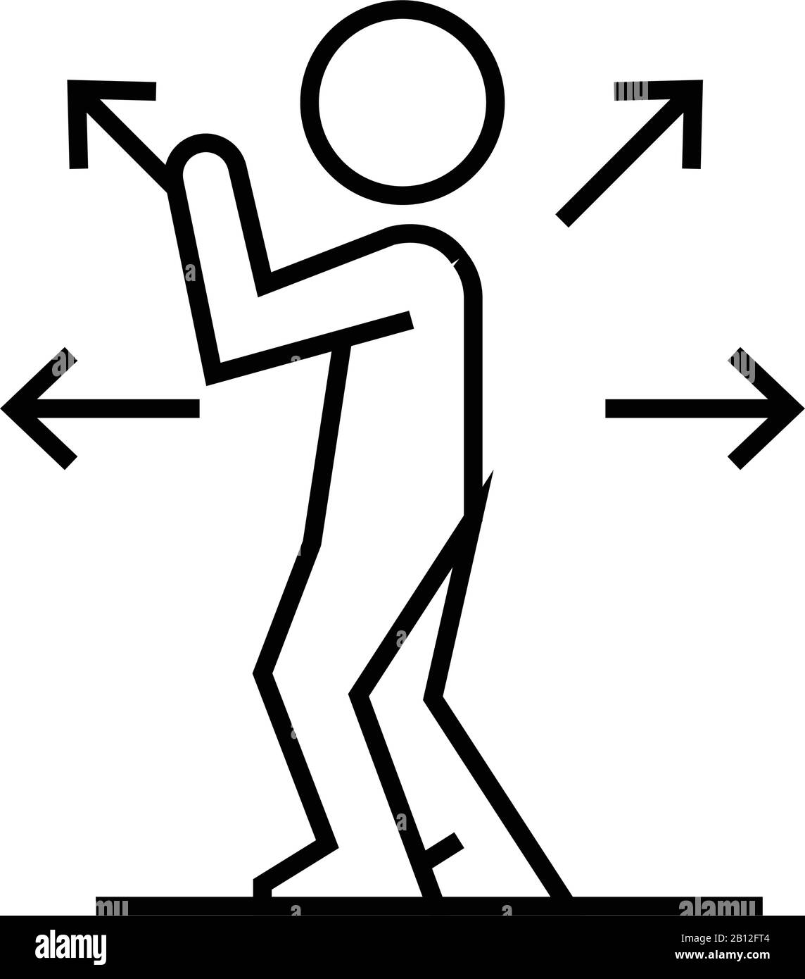 Choosing road line icon, concept sign, outline vector illustration ...