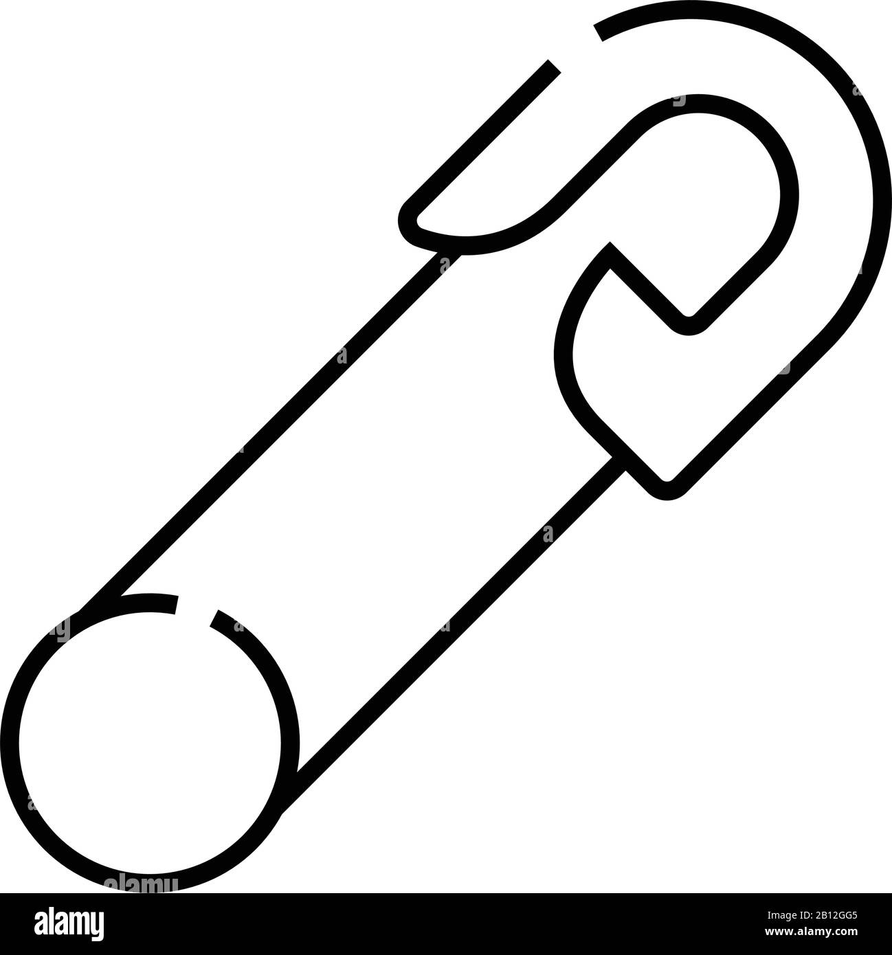 Clothing pin line icon, concept sign, outline vector illustration ...