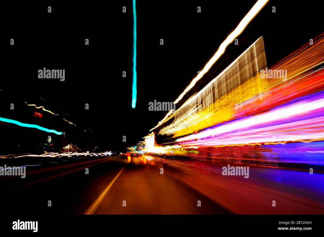 Light trails,red light district,Reeperbahn,Hamburg,Germany,Europe Stock ...