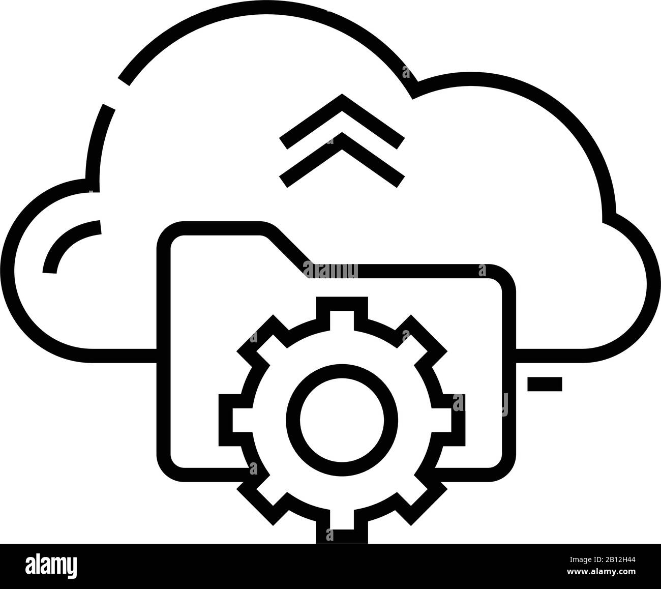 Cloud technologies line icon, concept sign, outline vector illustration ...
