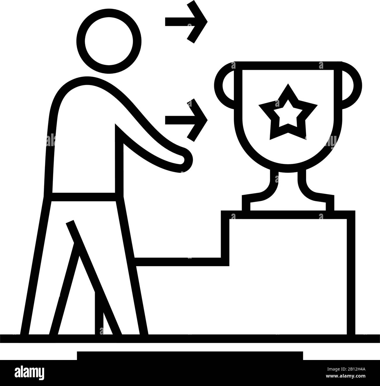 Business achievments line icon, concept sign, outline vector ...