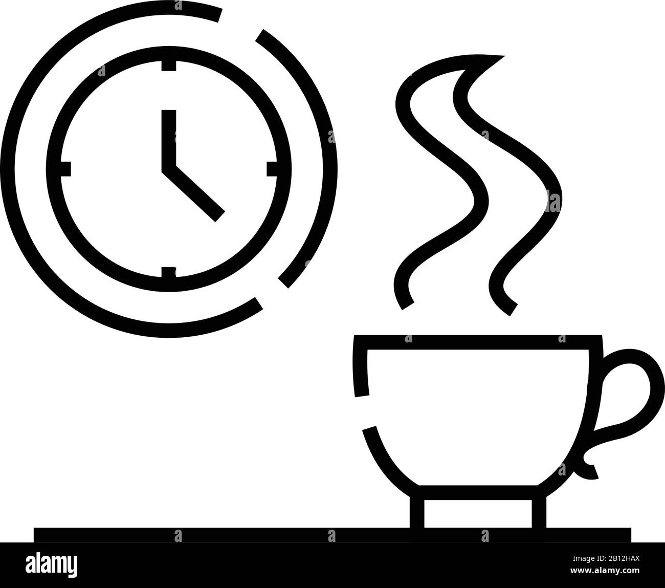 Coffee break line icon, concept sign, outline vector illustration ...