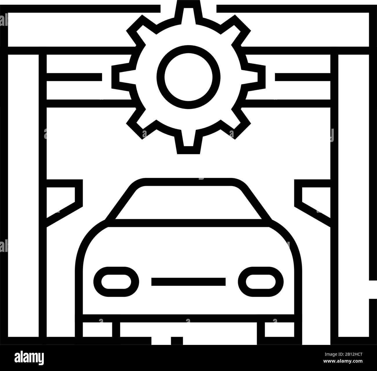 Car service line icon, concept sign, outline vector illustration ...
