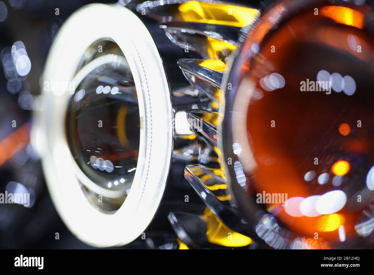 Abstract light background. Concept: car light tuning. Image with depth ...