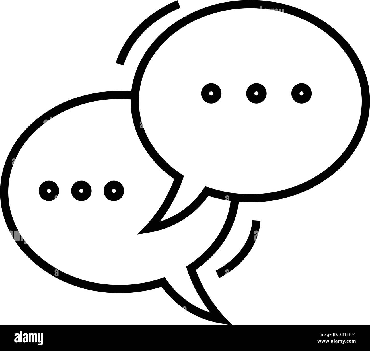 Communication line icon, concept sign, outline vector illustration ...