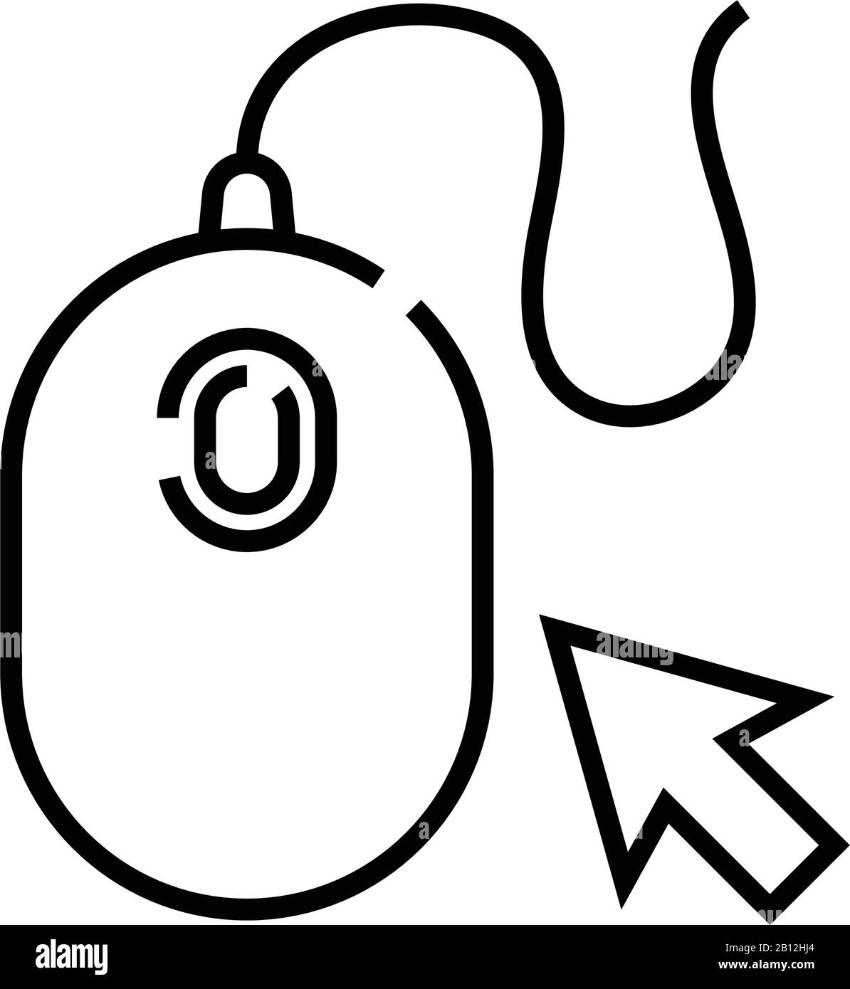 Computer mouse line icon, concept sign, outline vector illustration ...