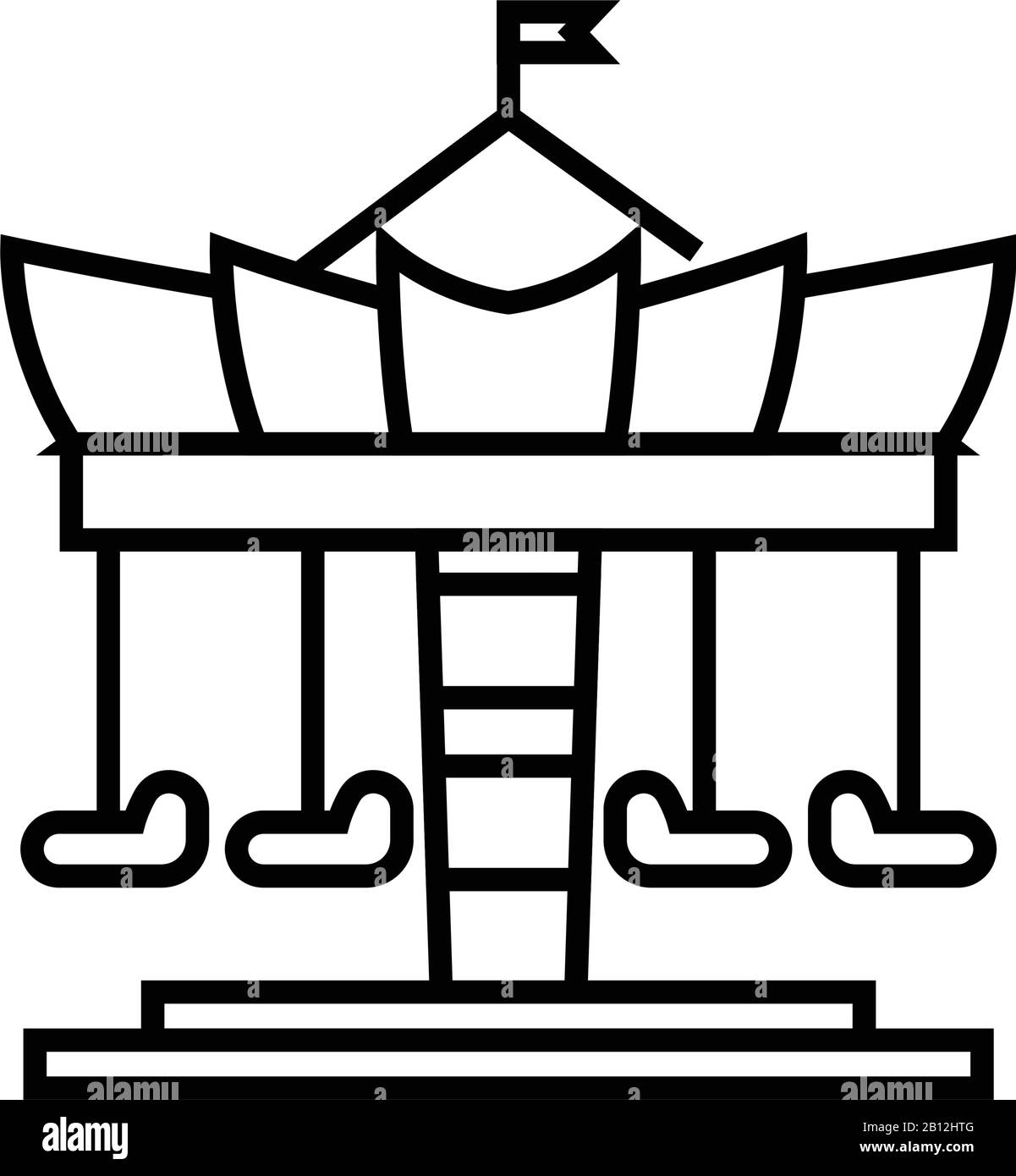 Carousel line icon, concept sign, outline vector illustration, linear ...