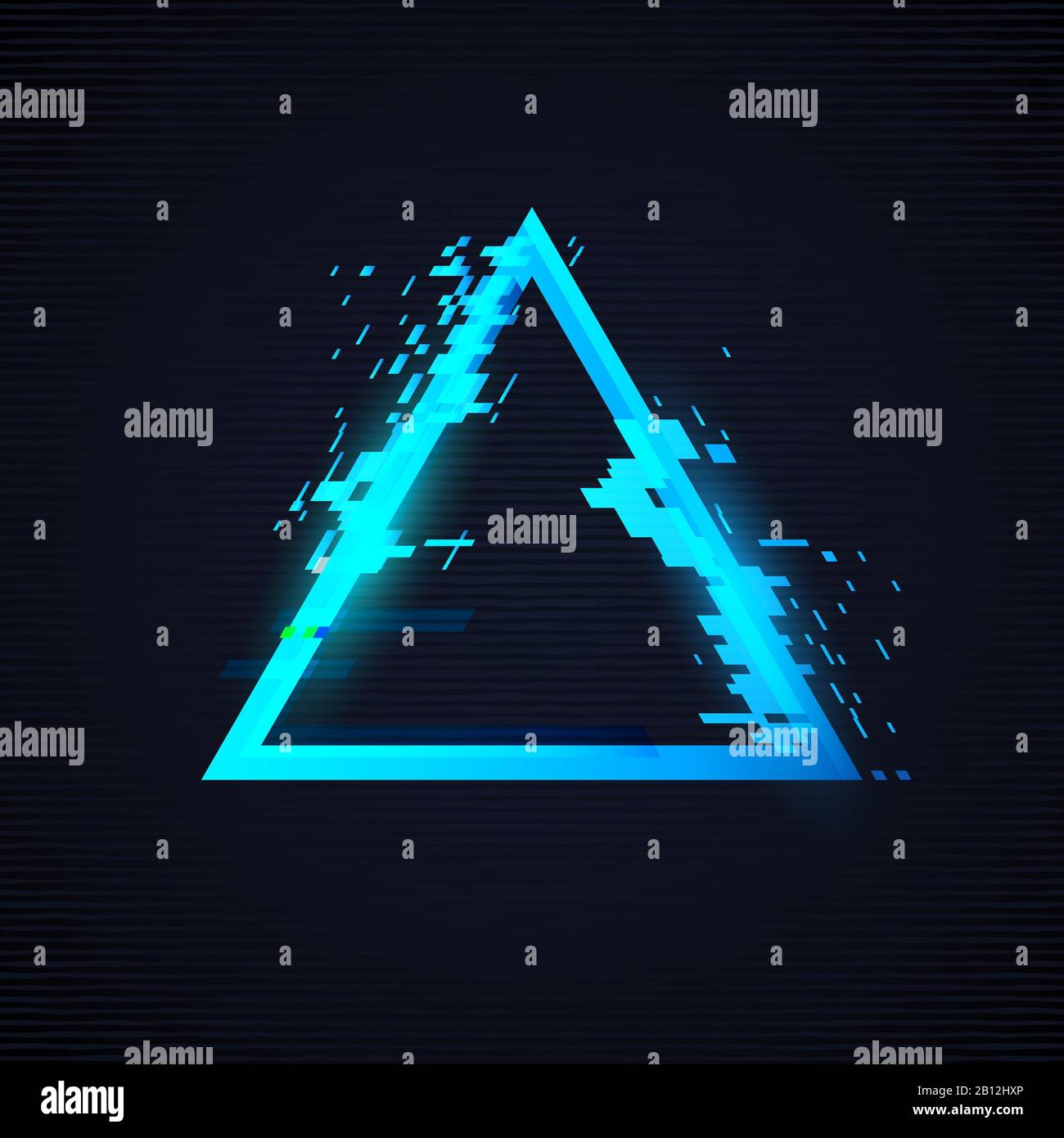 Glitch triangle frame. Tv distorted signal. vector illustration Stock ...