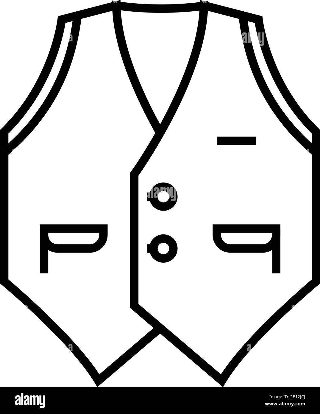 Classic vest line icon, concept sign, outline vector illustration ...