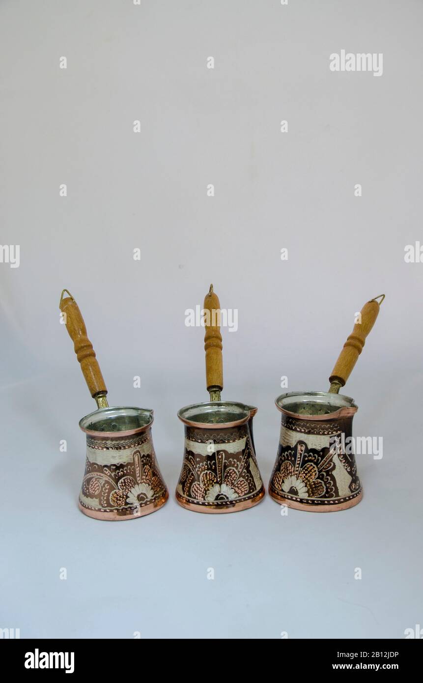 Turkish Coffee Pot Set Stock Photo - Alamy