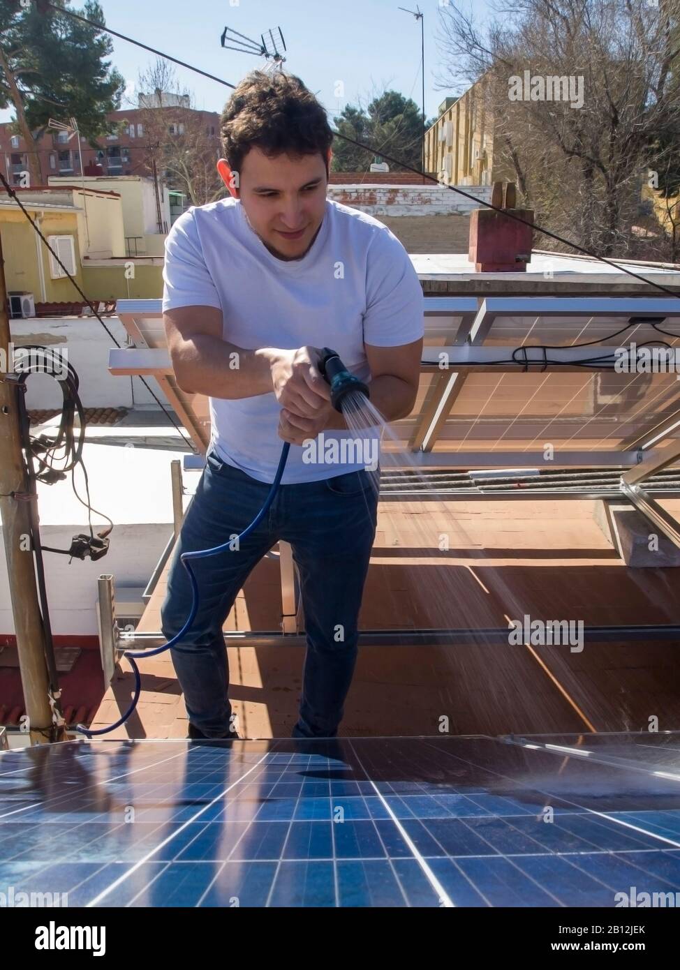 Solar panel cleaning system hi-res stock photography and images - Alamy