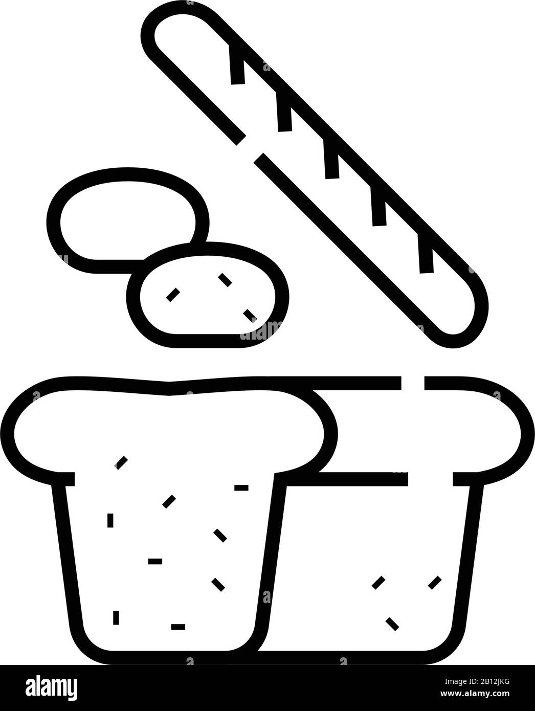 Bread line icon, concept sign, outline vector illustration, linear ...