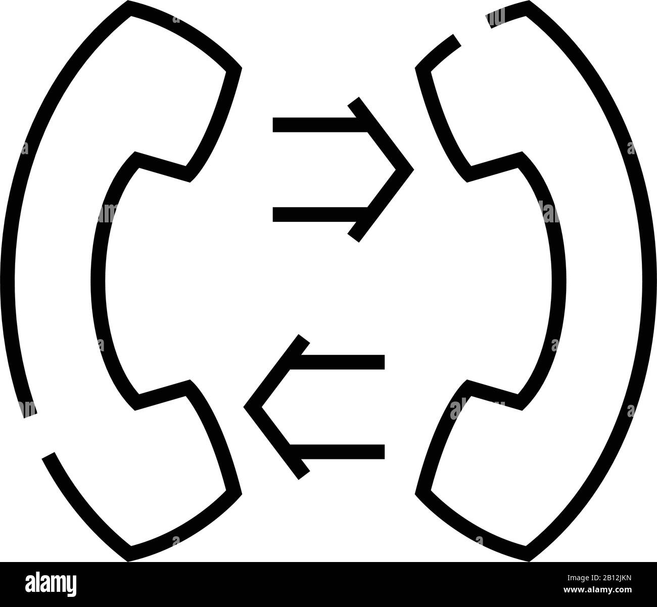 Business calls line icon, concept sign, outline vector illustration ...