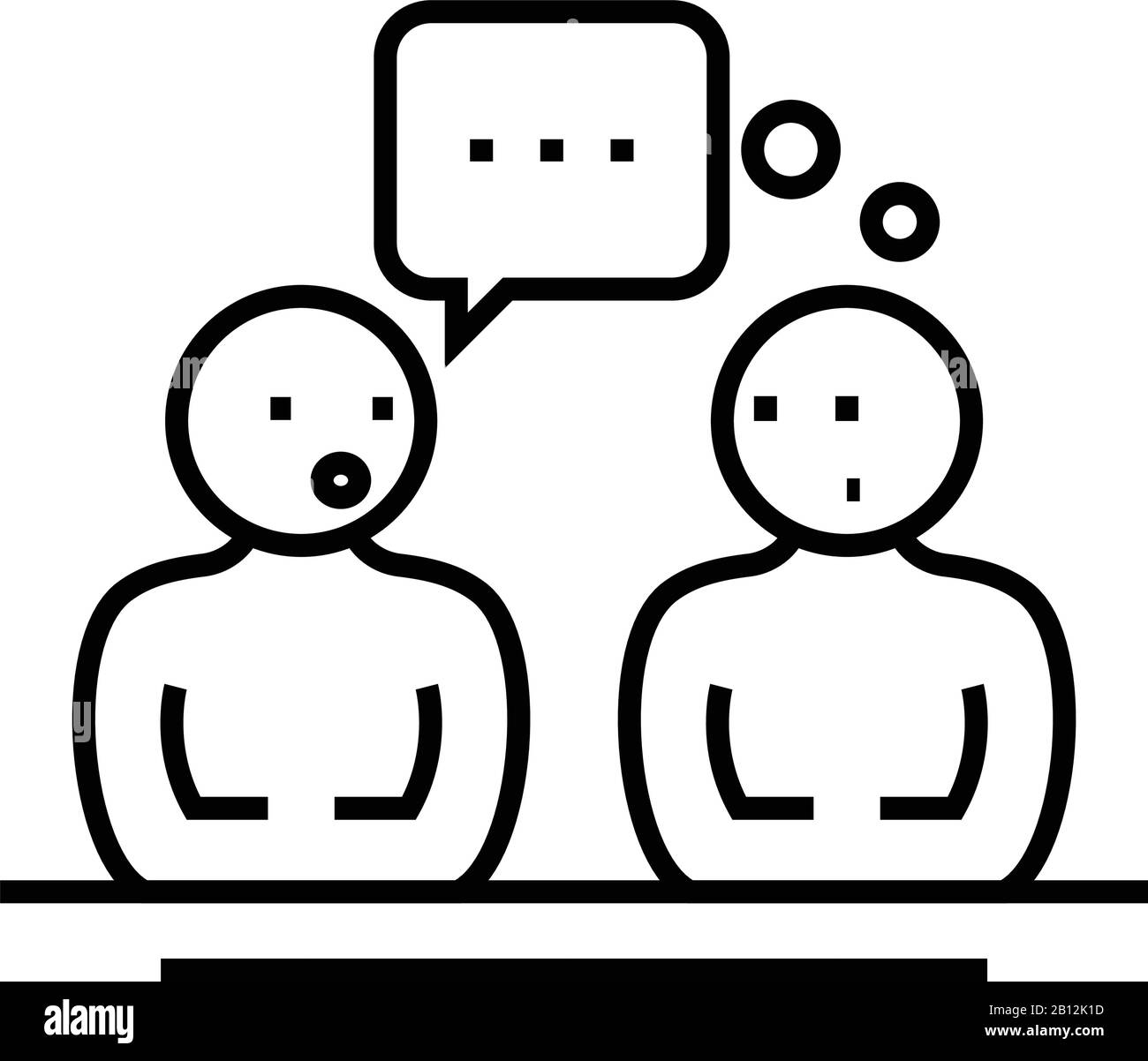 Communication line icon, concept sign, outline vector illustration ...