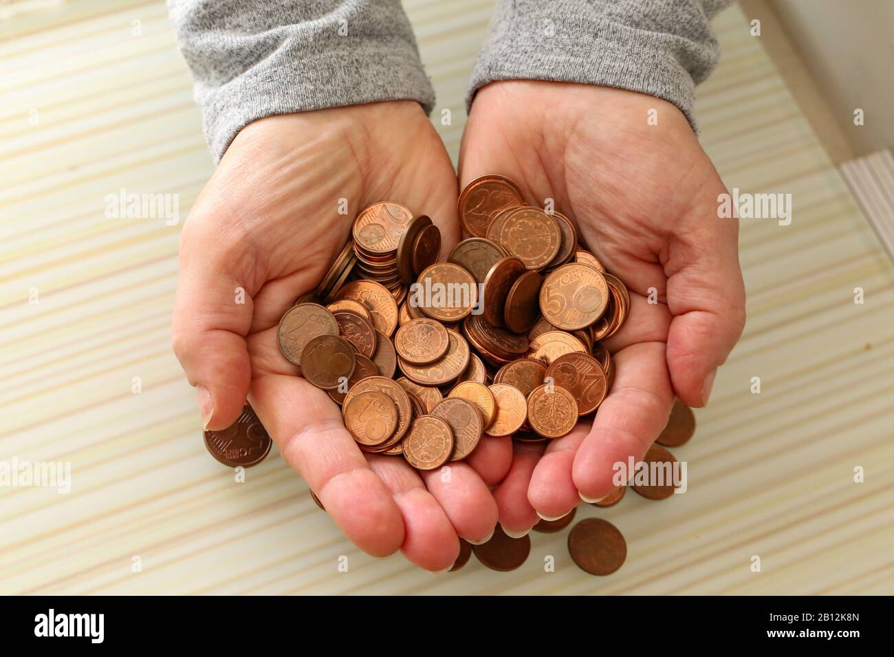 Small euro cent coins in a close-up Stock Photo - Alamy