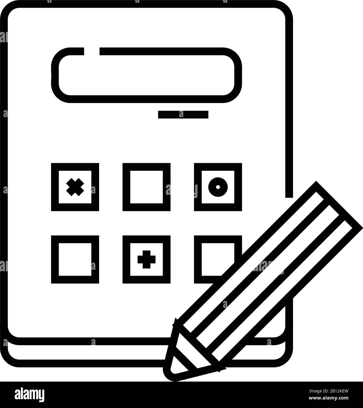 Calculate profits line icon, concept sign, outline vector illustration ...
