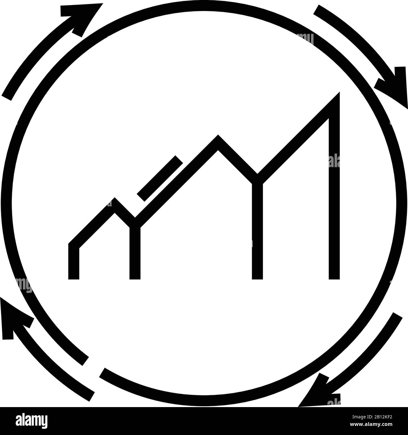 Chart Data Line Icon Concept Sign Outline Vector Illustration Linear Symbol Stock Vector