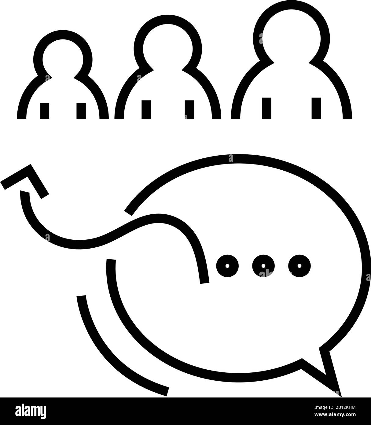 Communication line icon, concept sign, outline vector illustration ...