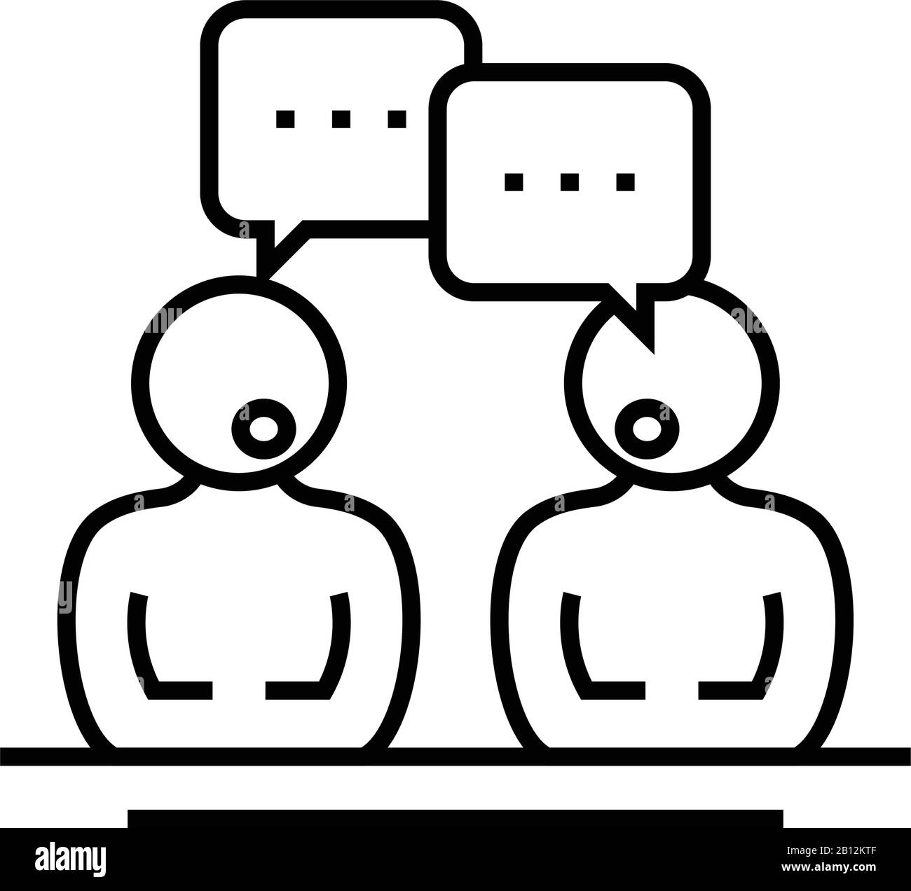 Communication line icon, concept sign, outline vector illustration ...