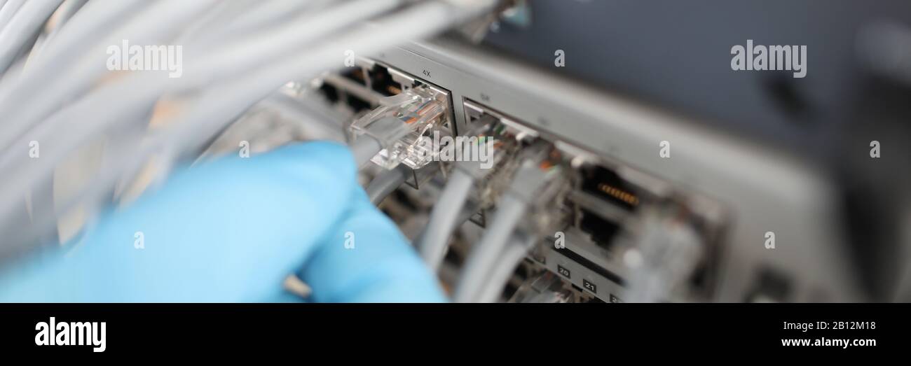 Wi-fi communication repairman Stock Photo - Alamy