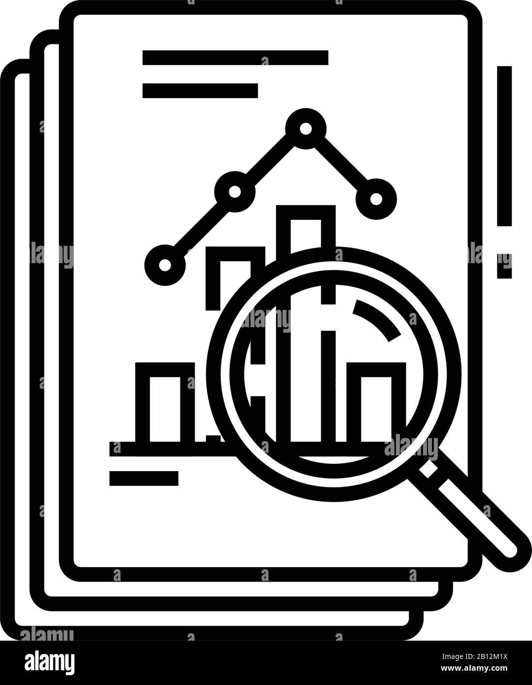 Chart data line icon, concept sign, outline vector illustration, linear ...