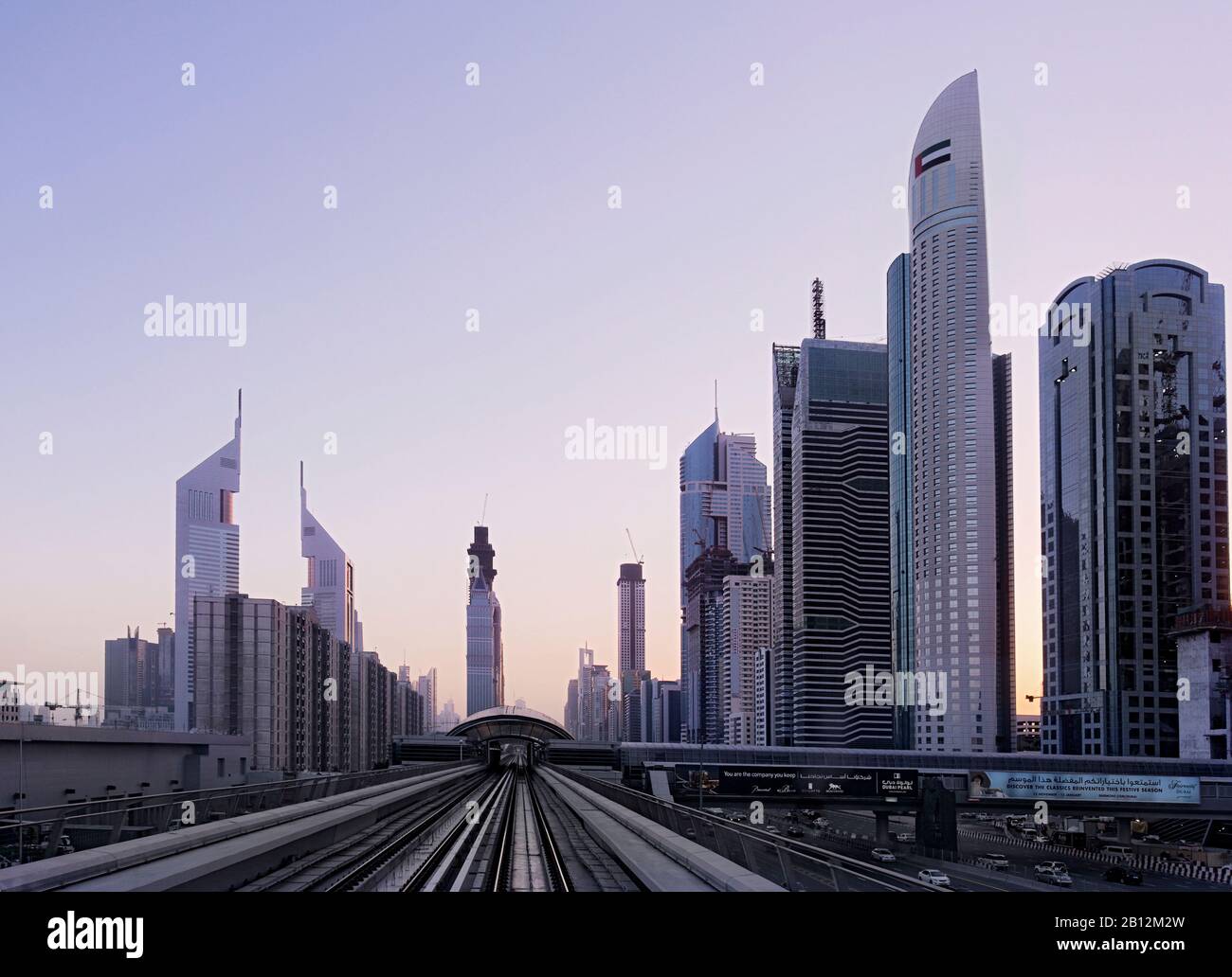 Metro on Sheikh Zayed Road,Dubai,United Arab Emirates Stock Photo - Alamy