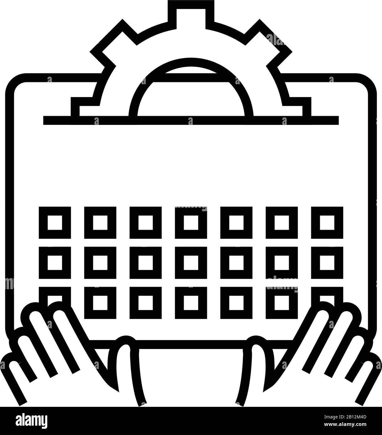 Computer setting line icon, concept sign, outline vector illustration ...
