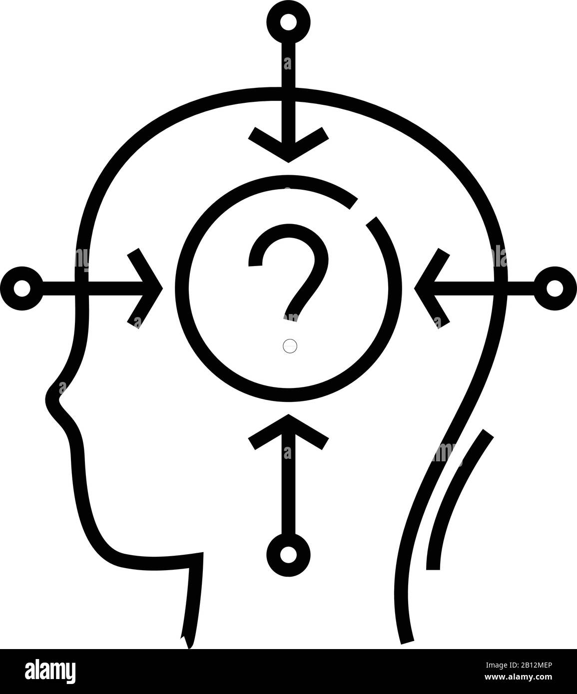 Complicated question line icon, concept sign, outline vector ...