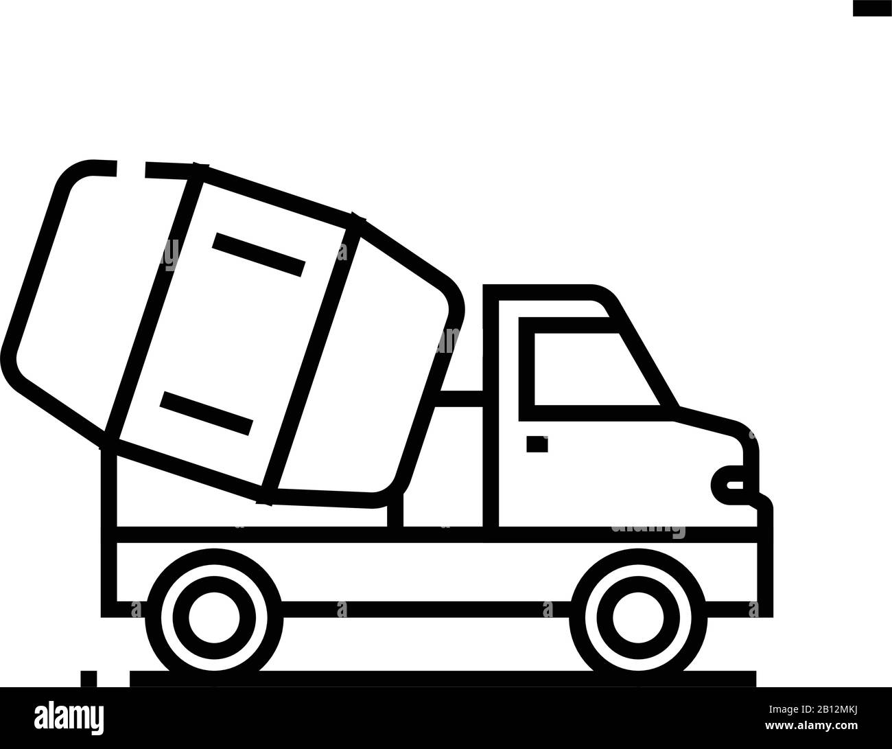 Cement mixer line icon, concept sign, outline vector illustration ...