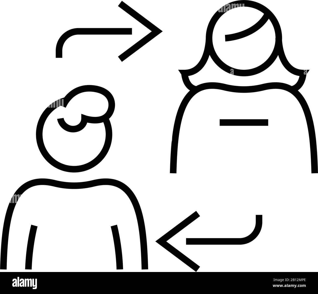 Communicative decisions line icon, concept sign, outline vector ...