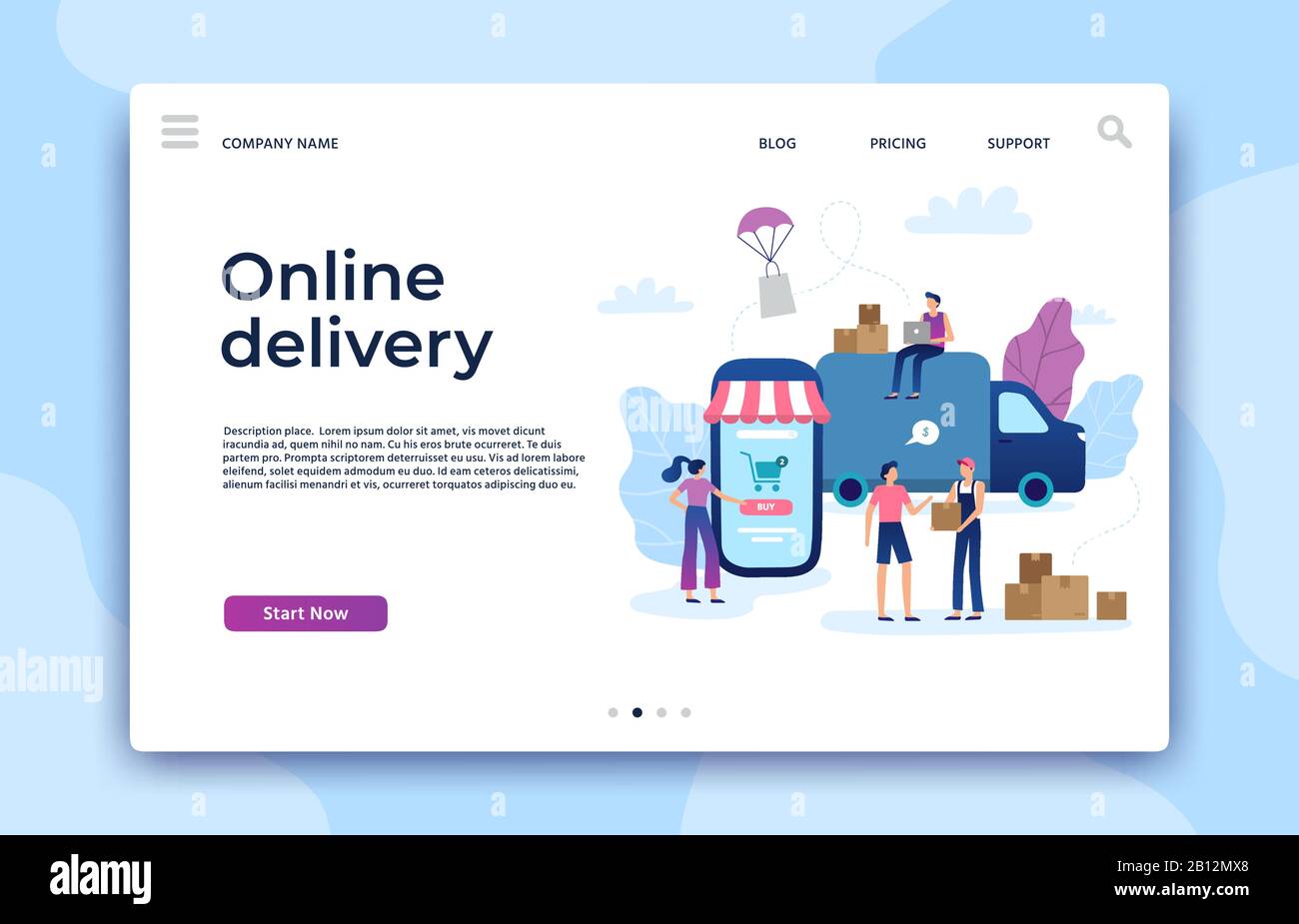 Online shopping landing page. Shop website, modern store business pages ...