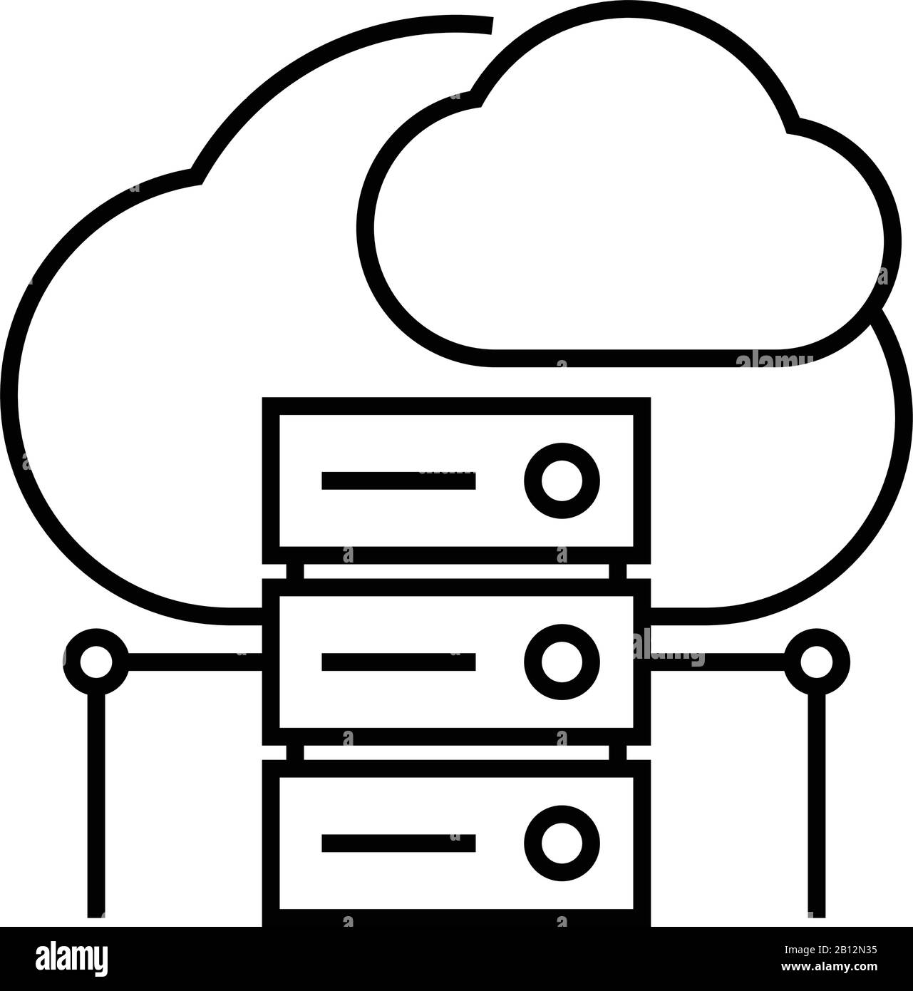Cloud data network line icon, concept sign, outline vector illustration, linear symbol Stock ...