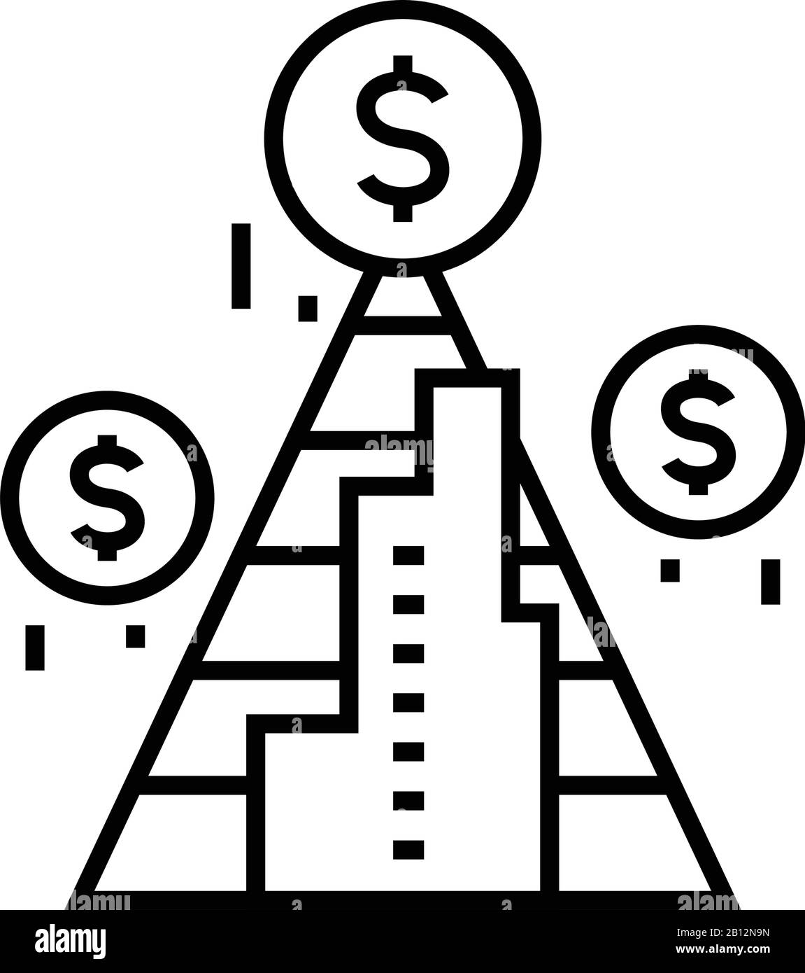 Business pyramid line icon, concept sign, outline vector illustration ...