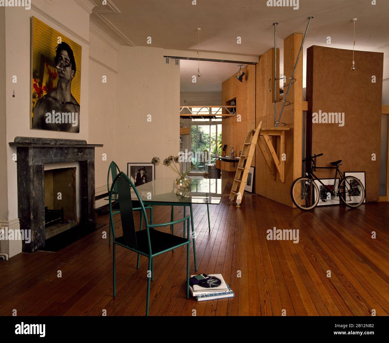 Sleeping platform in large living room Stock Photo - Alamy