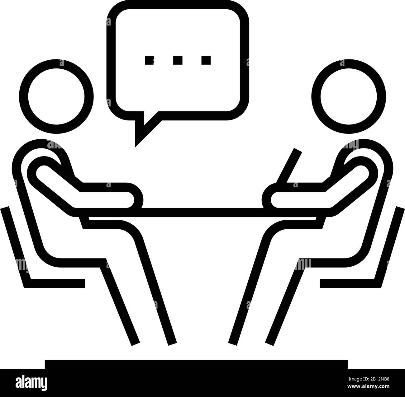 Collective work line icon, concept sign, outline vector illustration ...