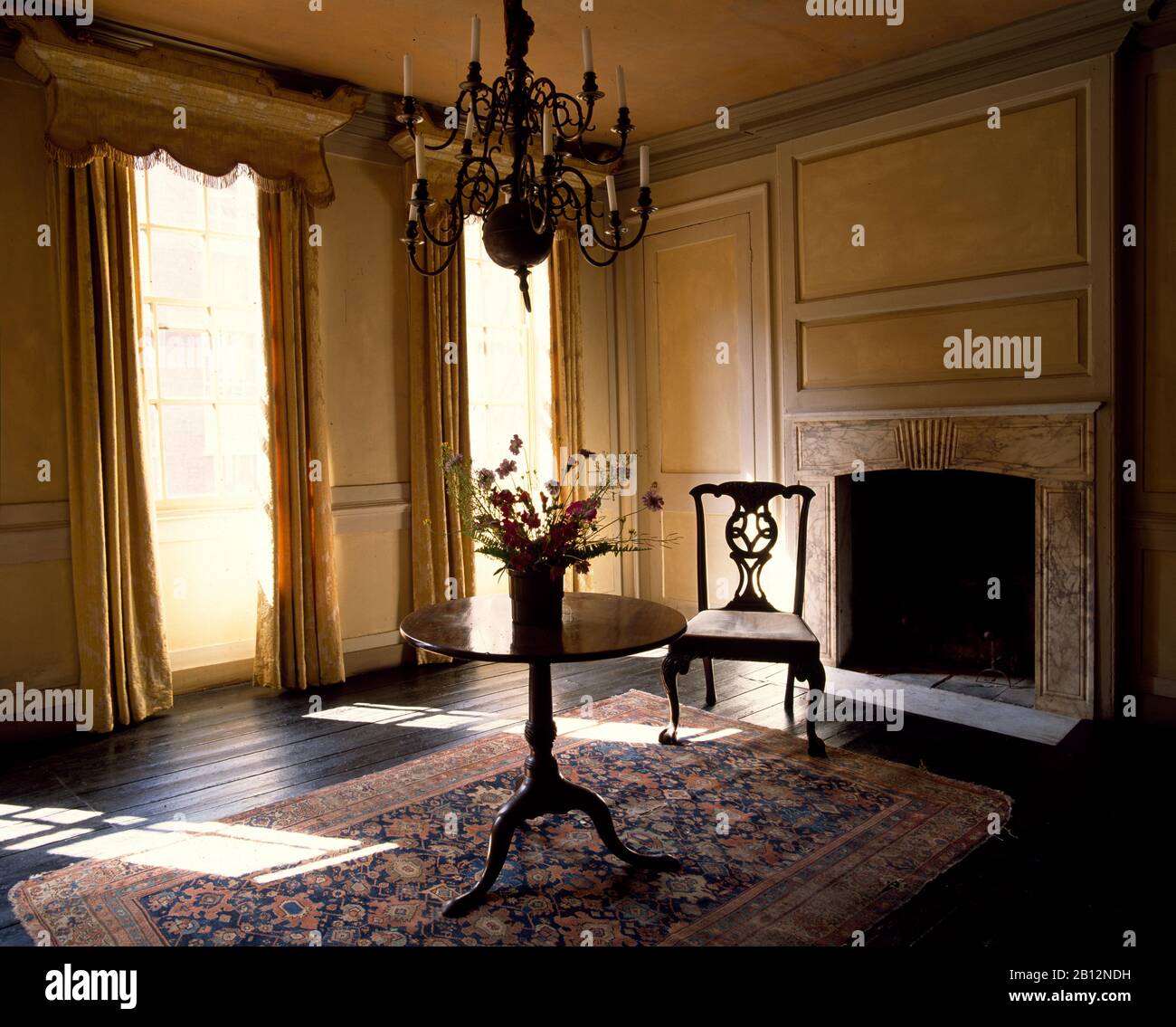 Traditional regency livingroom with original panelling Stock Photo - Alamy