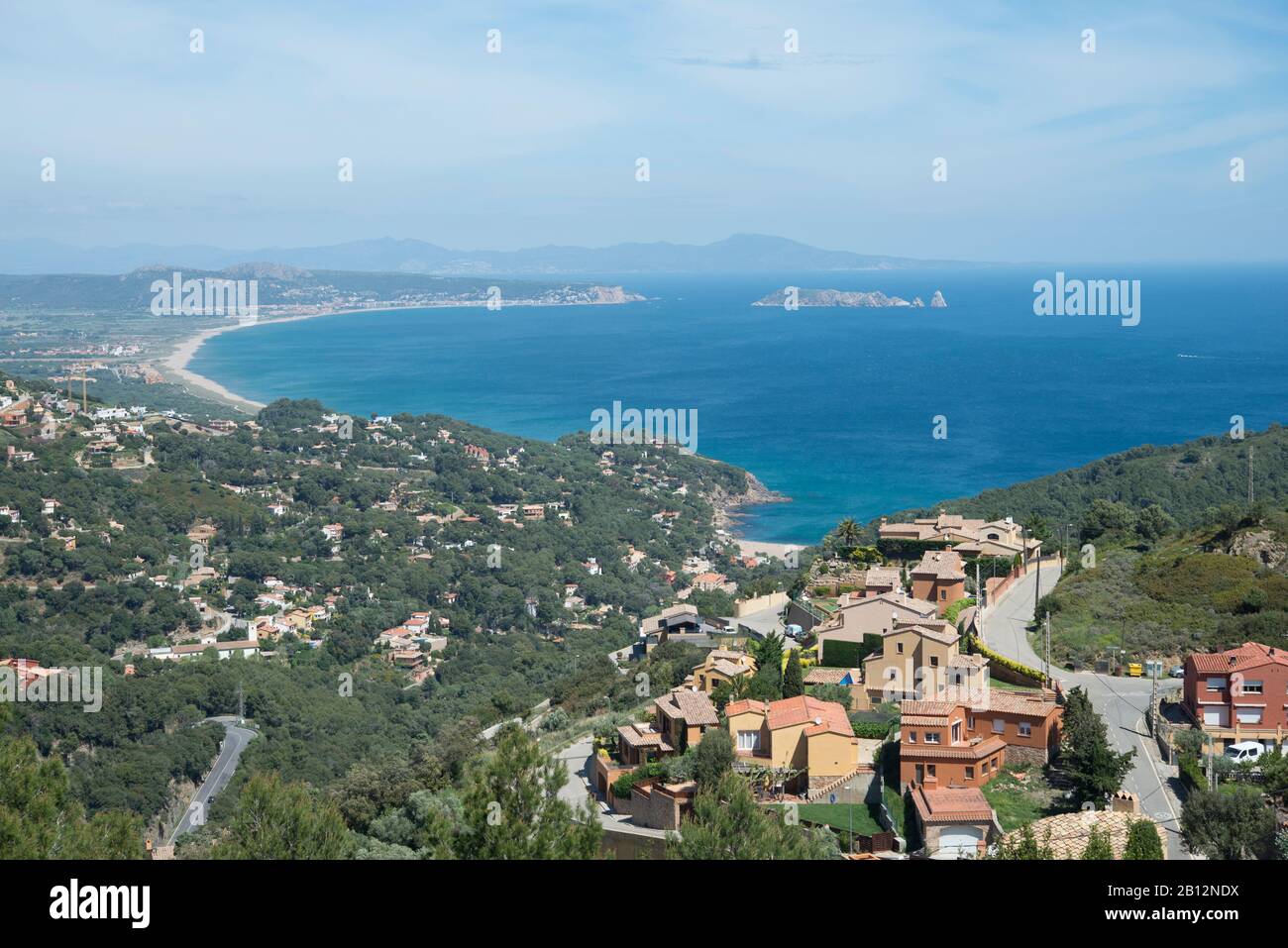 Begur with Castle, a typical Spanish town in Catalonia, Spain Stock ...