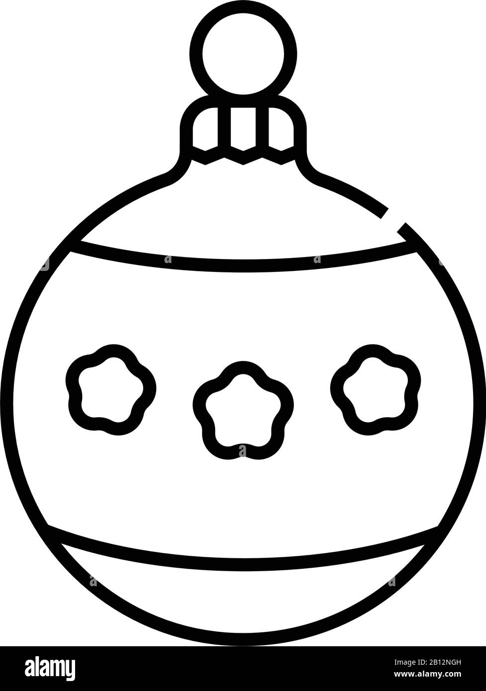 Christmas ball line icon, concept sign, outline vector illustration ...
